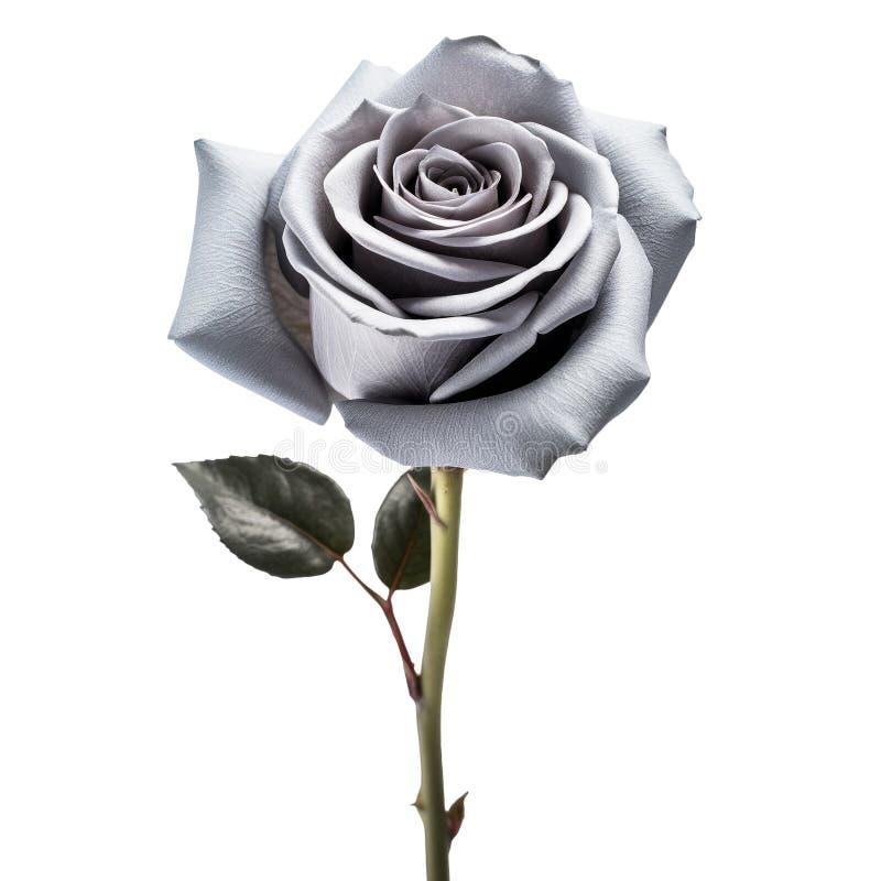 Grey Rose on Isolated Background Stock Photo - Illustration of bouquet ...