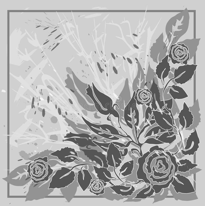 Grey Roses stock vector. Illustration of flora, beauty - 2383484