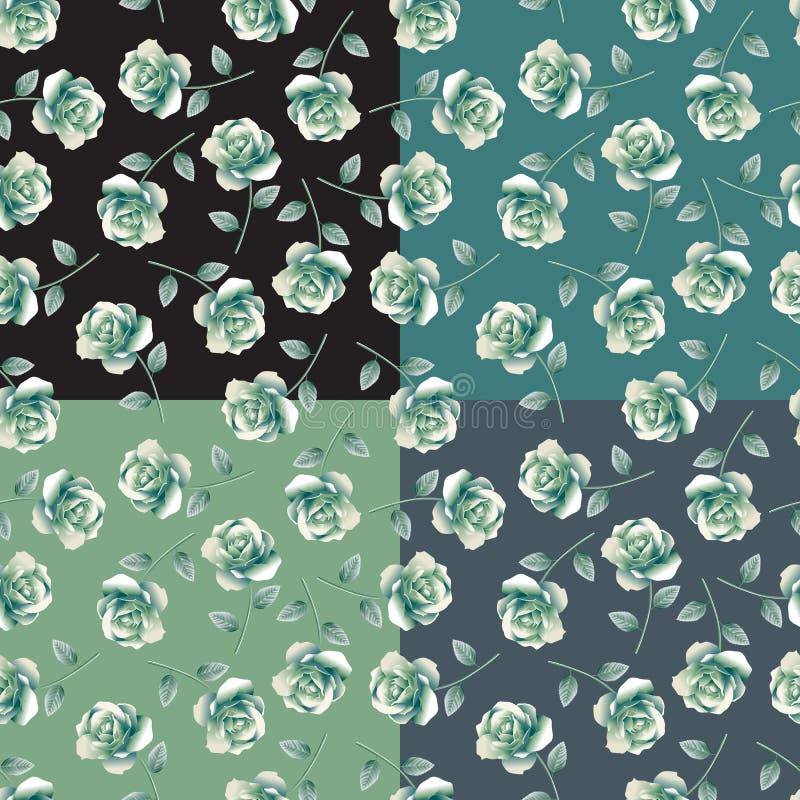 Seamless Roses Pattern stock vector. Illustration of colour - 102469630