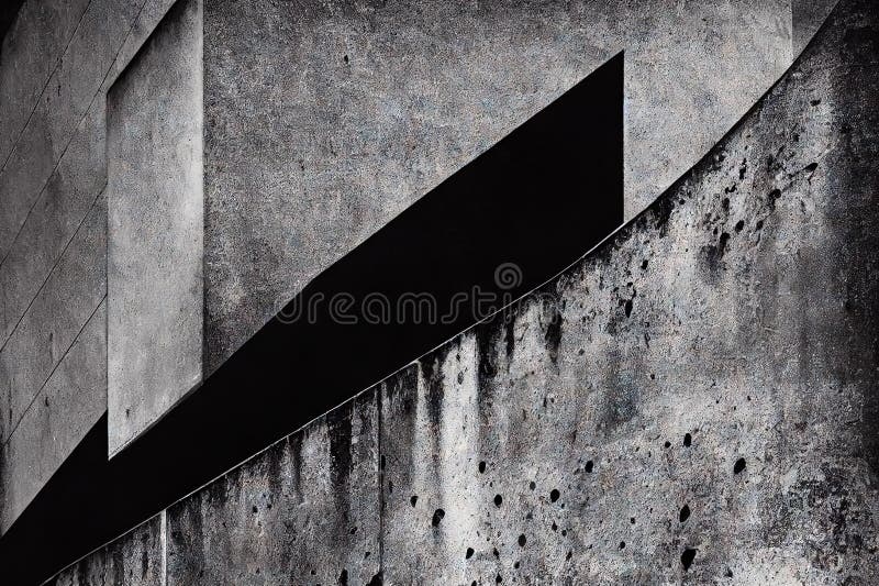 Grey Rough Old Exterior Part of Building. Abstract Composition of Wall ...