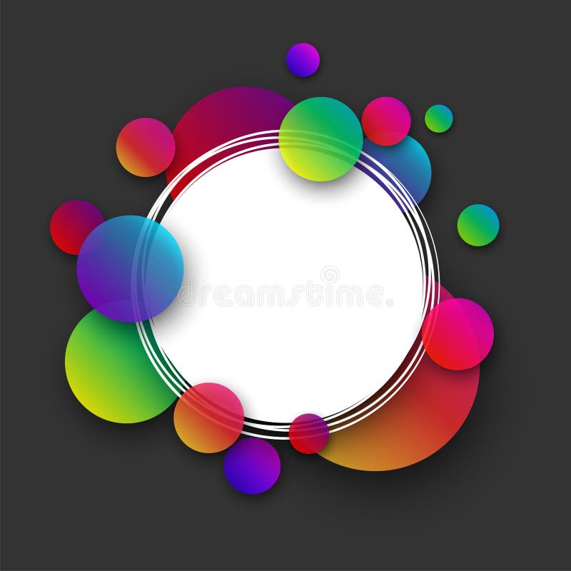 Grey Round Background with Colour Bubbles. Stock Vector - Illustration ...