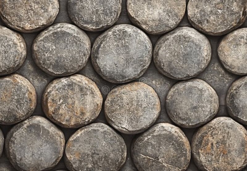 Grey Round Stone Wall Texture Seamless Pattern High Quality Image Stock ...