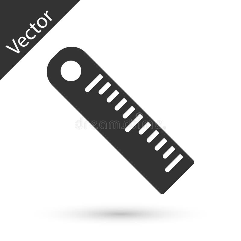 Grey Ruler Icon Isolated on White Background. Straightedge Symbol Stock ...
