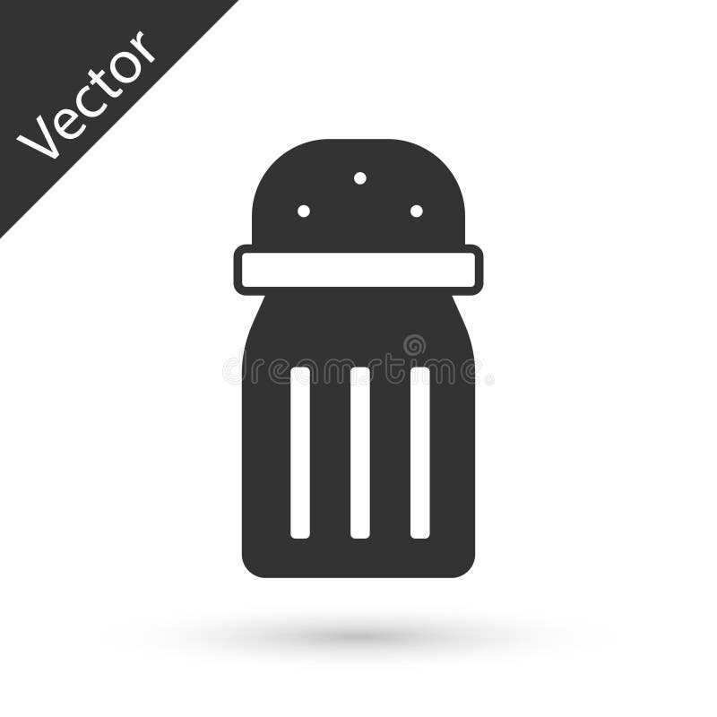 Grey Salt Icon Isolated on White Background. Cooking Spices Stock ...