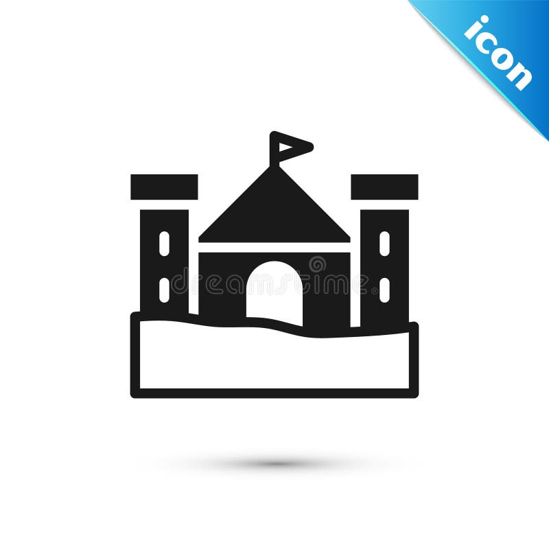 Grey Sand Castle Icon Isolated on White Background. Vector Stock Vector ...