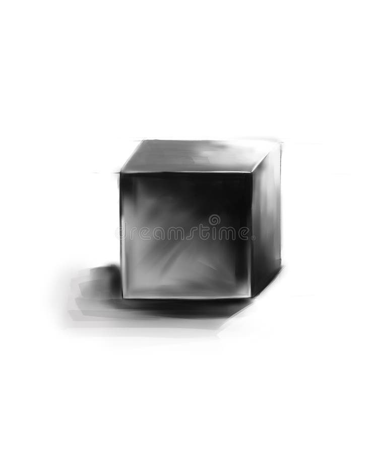 The Grey Scale Shading Cube Stock Illustration - Illustration of shapes ...