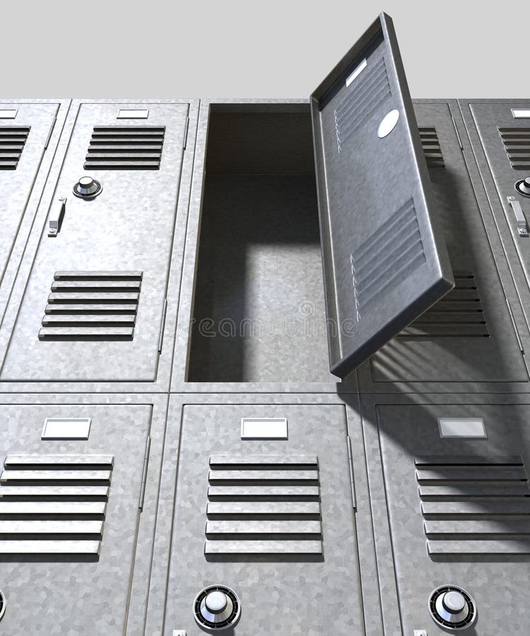 Blue School Lockers Front stock image. Image of lockers - 30233447