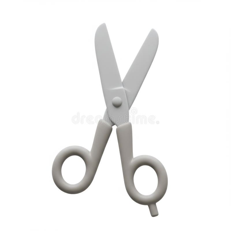 Grey Scissors on White Background Stock Illustration - Illustration of ...