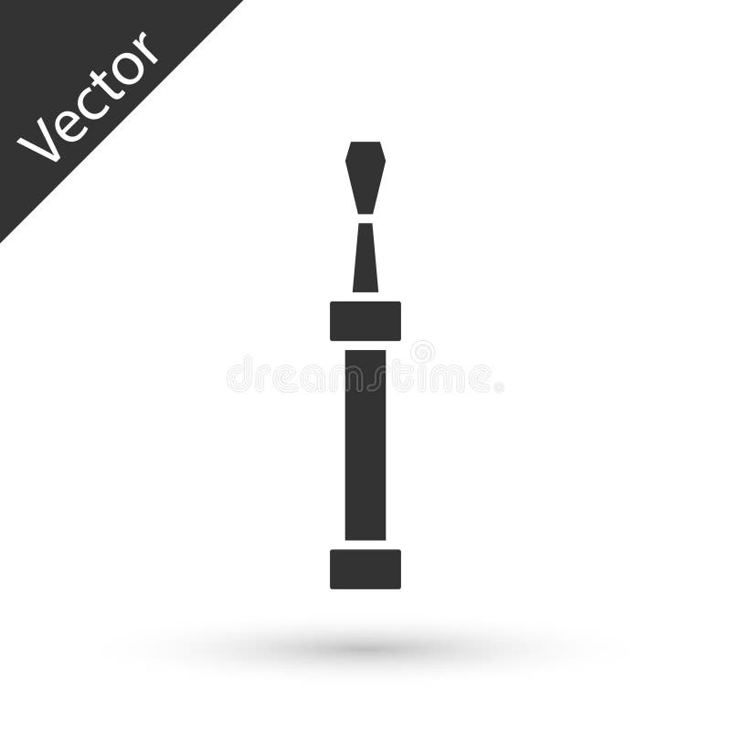 Grey Screwdriver and Wrench Spanner Tools Icon Isolated on Grey ...