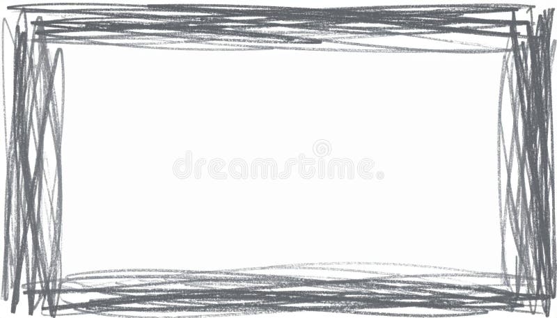 Grey Scribbled Rectangular Frame on White Background Stock Illustration ...