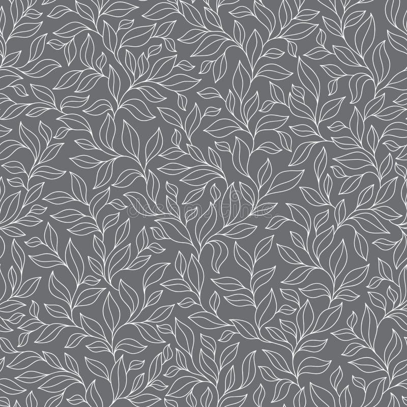 Grey Seamless Autumn Pattern. Stock Vector - Illustration of print ...