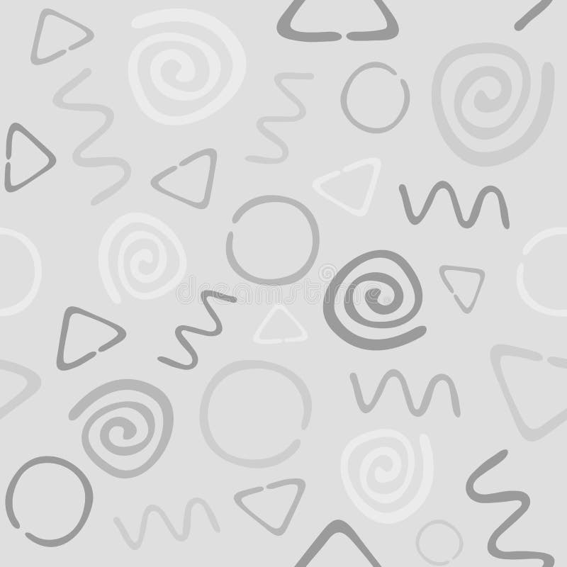 Grey Seamless Pattern Memphis Style Stock Vector - Illustration of ...