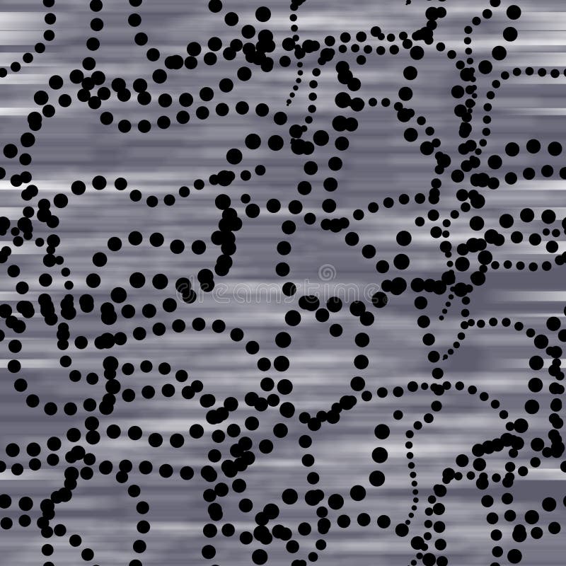 Grey Seamless Texture with Chaotic Wavy Thread Line of Dots. Stock ...