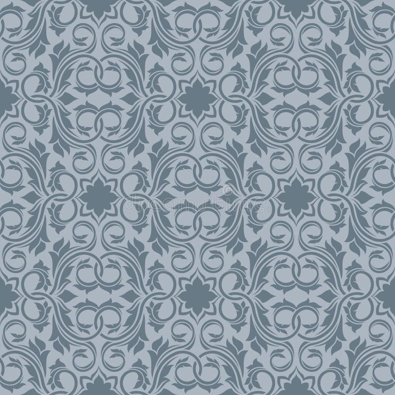 Grey seamless wallpaper stock illustration. Illustration of silk - 12862932