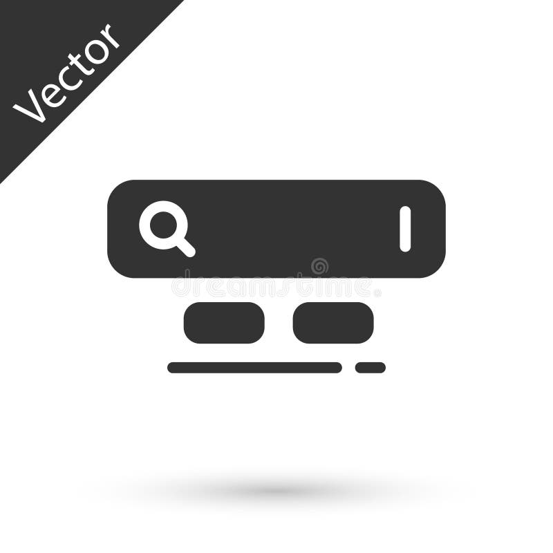 Grey Search Engine Icon Isolated on White Background. Vector Stock ...