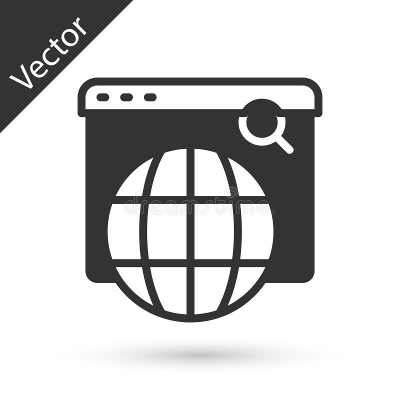 Grey Search Engine Icon Isolated on White Background. Vector Stock ...