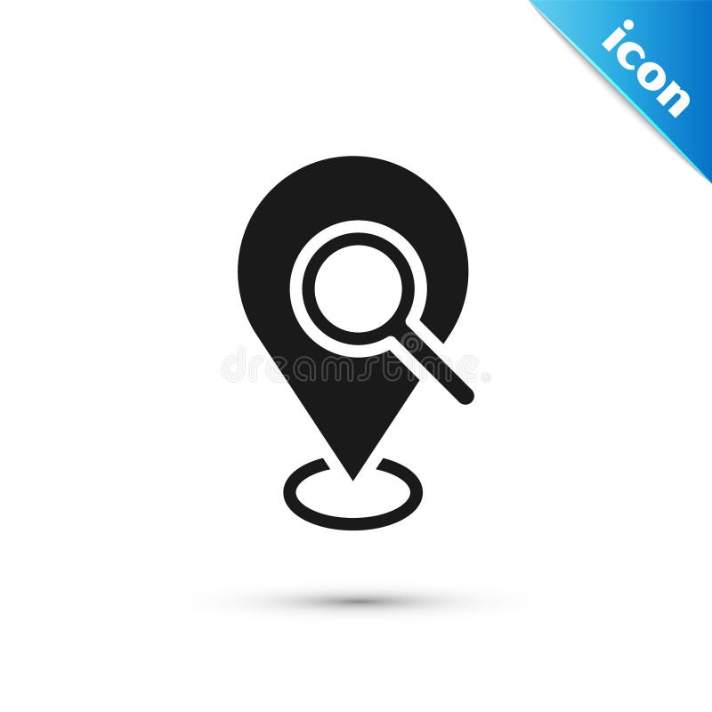 Grey Search Location Icon Isolated on White Background. Magnifying ...