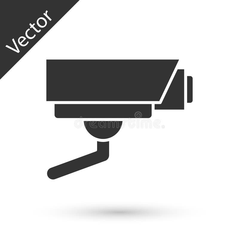 Grey Security Camera Icon Isolated on White Background. Vector Stock ...