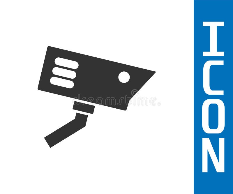 Grey Security Camera Icon Isolated on White Background. Vector Stock ...