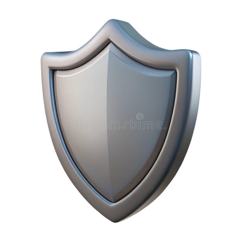 Grey Security Shield. Realistic 3d Design Element in Plastic Cartoon ...