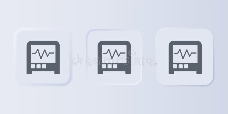 Grey Seismograph Icon Isolated on Grey Background. Earthquake Analog ...