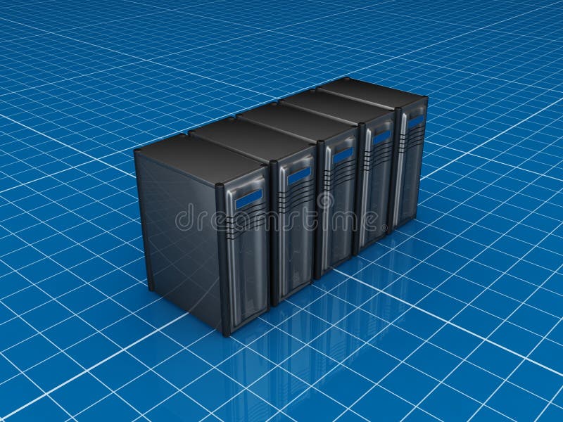 Grey servers stock illustration. Illustration of computer - 1886525