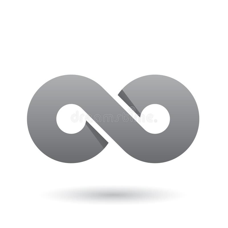 Grey Shaded and Thick Infinity Symbol Vector Illustration Stock Vector ...