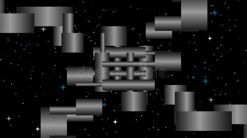 Grey shapes in space stock illustration. Illustration of chromatic ...