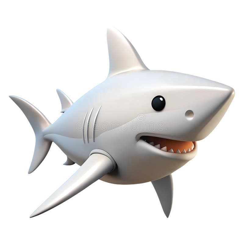 Grey Shark. 3d Rendering Isolated on White Background Stock ...