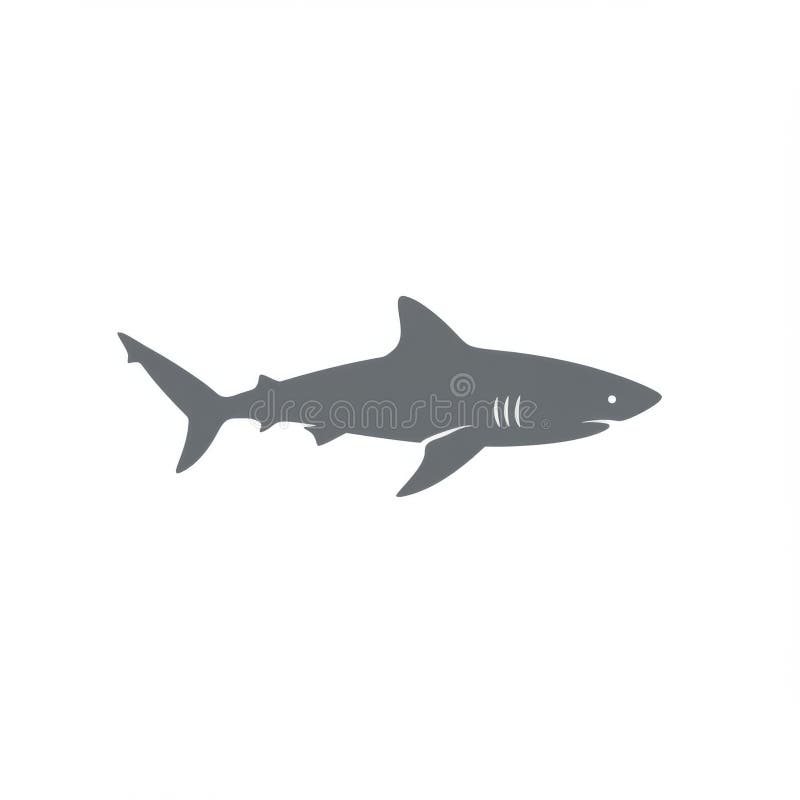 Grey Shark Silhouette Illustration Stock Illustration - Illustration of ...