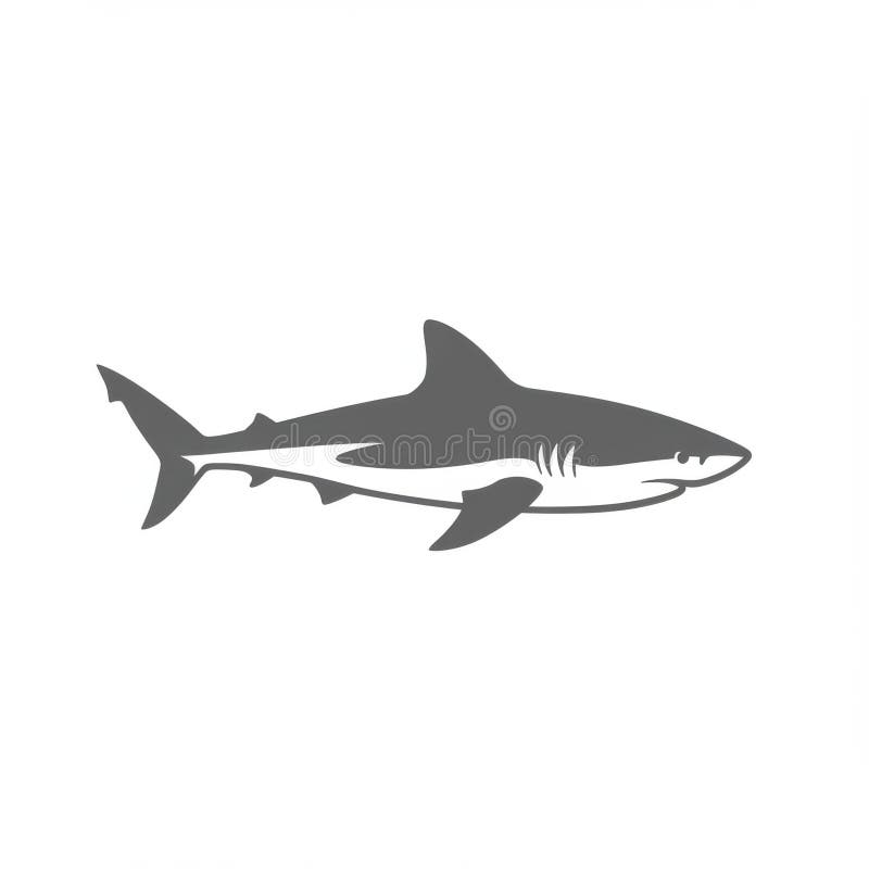 Grey Shark Silhouette Vector Illustration Stock Illustration ...