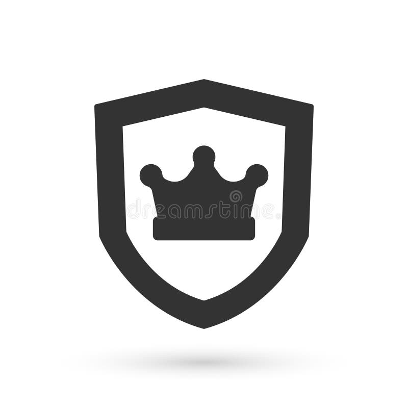 Grey Shield and Eye Icon Isolated on White Background. Security, Safety ...