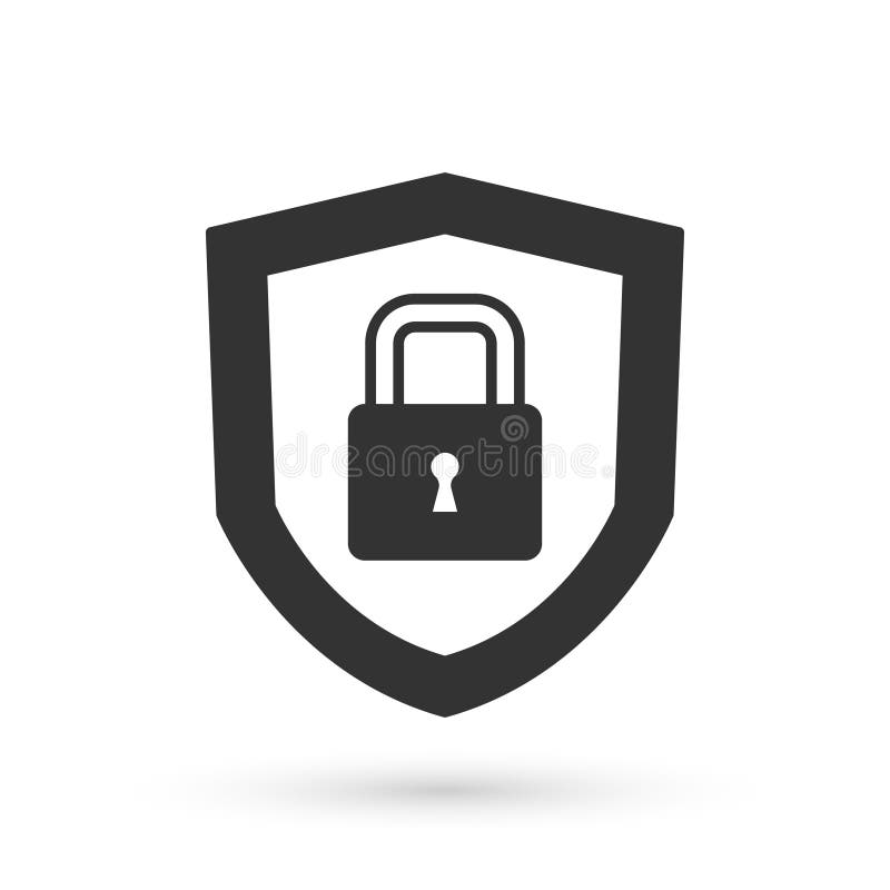 Grey Shield with Check Mark Icon Isolated on White Background ...