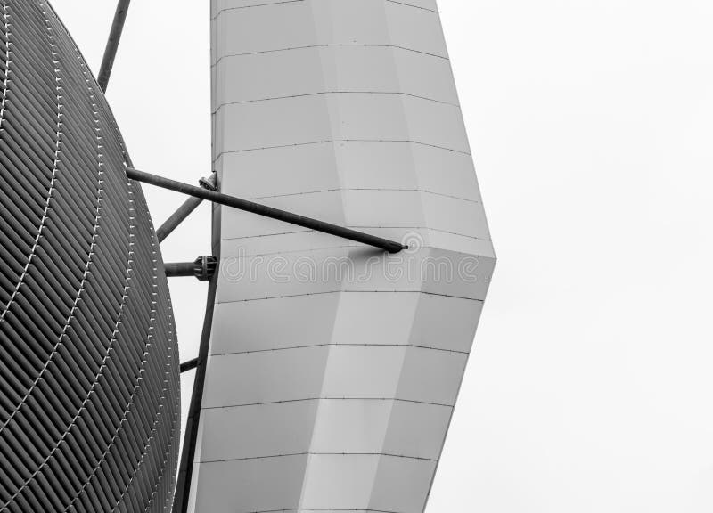 Grey Shot of a Modern and Well-designed Building Stock Illustration ...