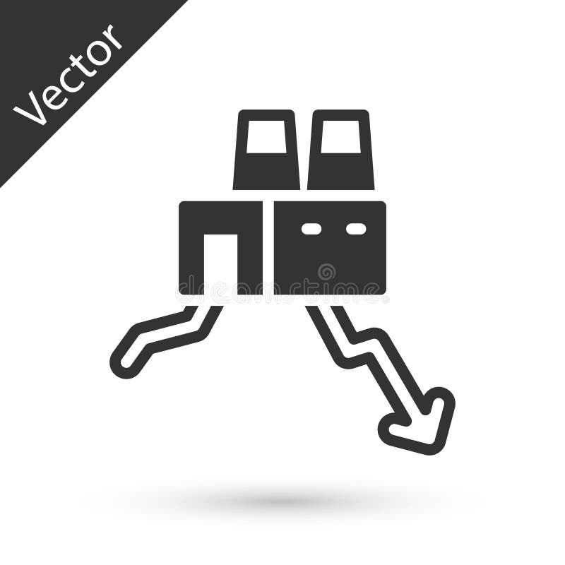 Grey Shutdown of Factory Icon Isolated on White Background. Industrial ...