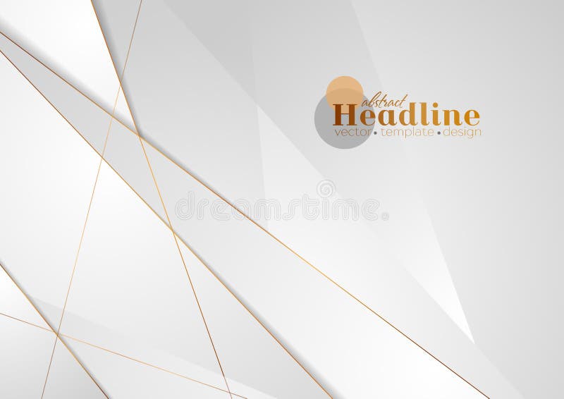 Grey Silver Abstract Luxury Background with Bronze Outlines Stock ...