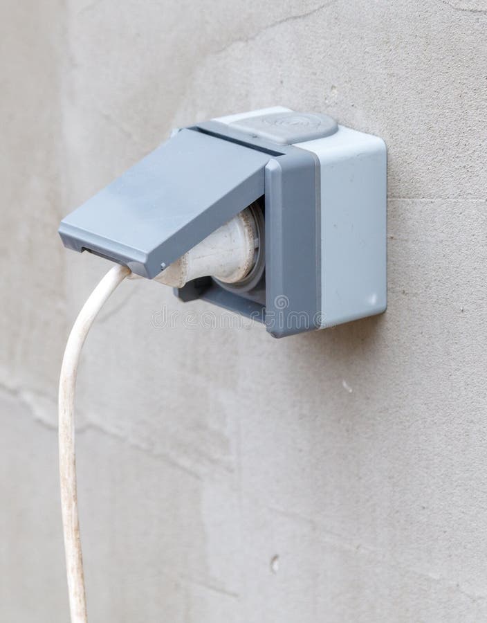 Grey Silver Electrical Outlet Mounted Wall Stock Photos - Free ...