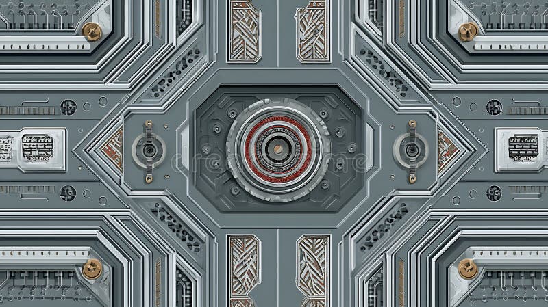 Grey and Silver Geometric Pattern with Metal Texture and Mechanical ...