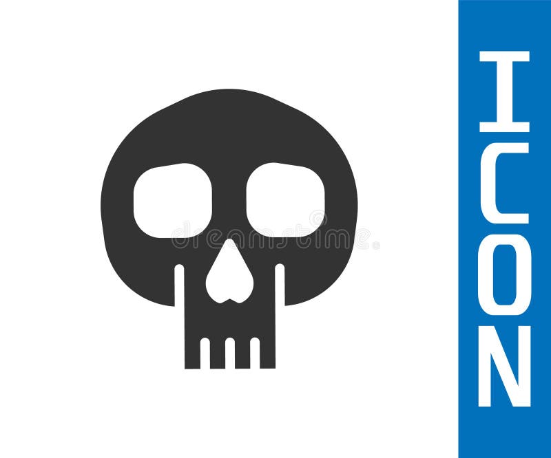 Grey Skull Icon Isolated on White Background. Vector Stock Vector ...