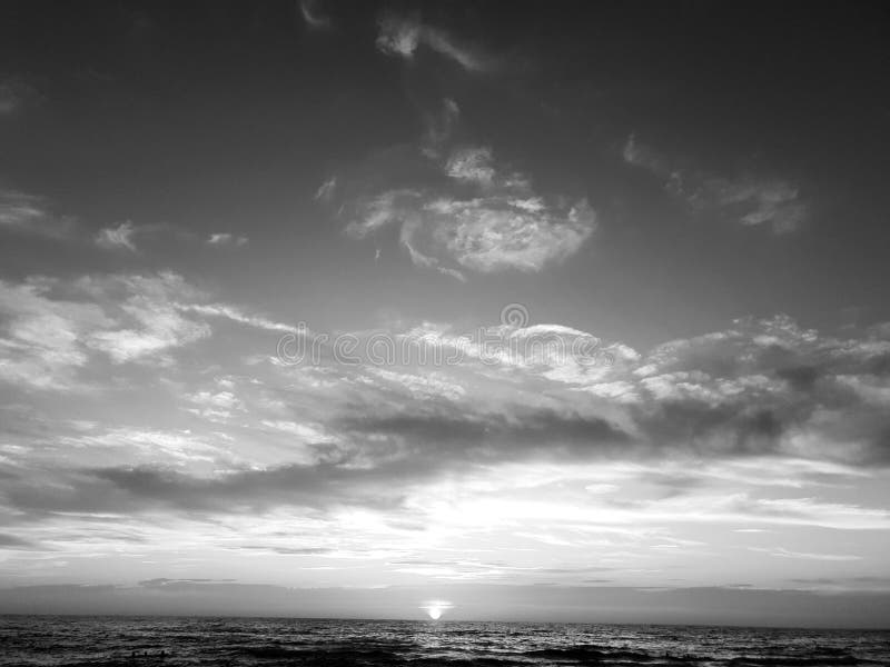 Grey Sky by the Sunset in the Beach of Mosta Stock Image - Image of ...