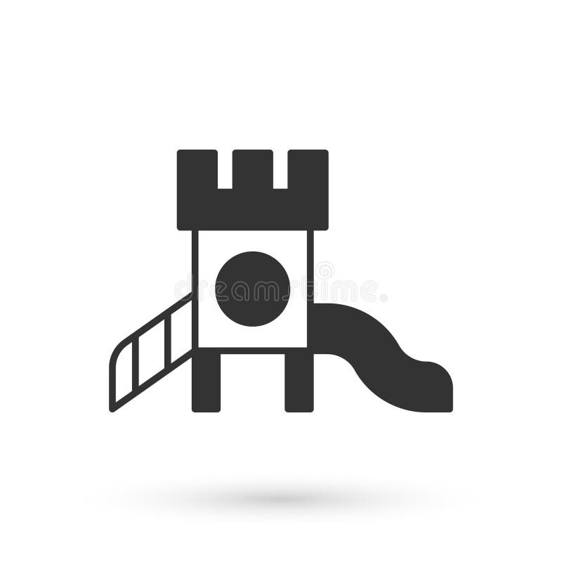 Grey Slide Playground Icon Isolated on White Background. Childrens ... Grey Slide Playground Icon Isolated on White Background. Childrens ...