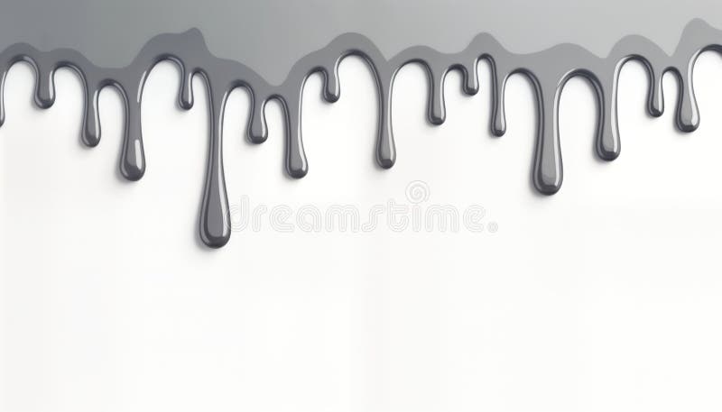 Grey Slime Drips Down from Dark Background. Viscous Liquid Flows ...