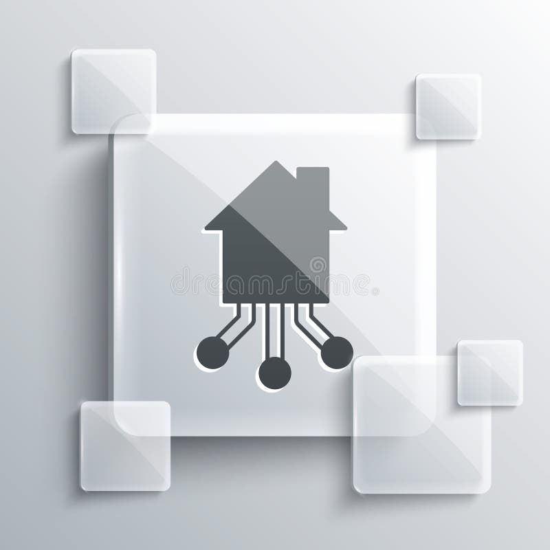 Grey Smart Home Icon Isolated on Grey Background. Remote Control ...