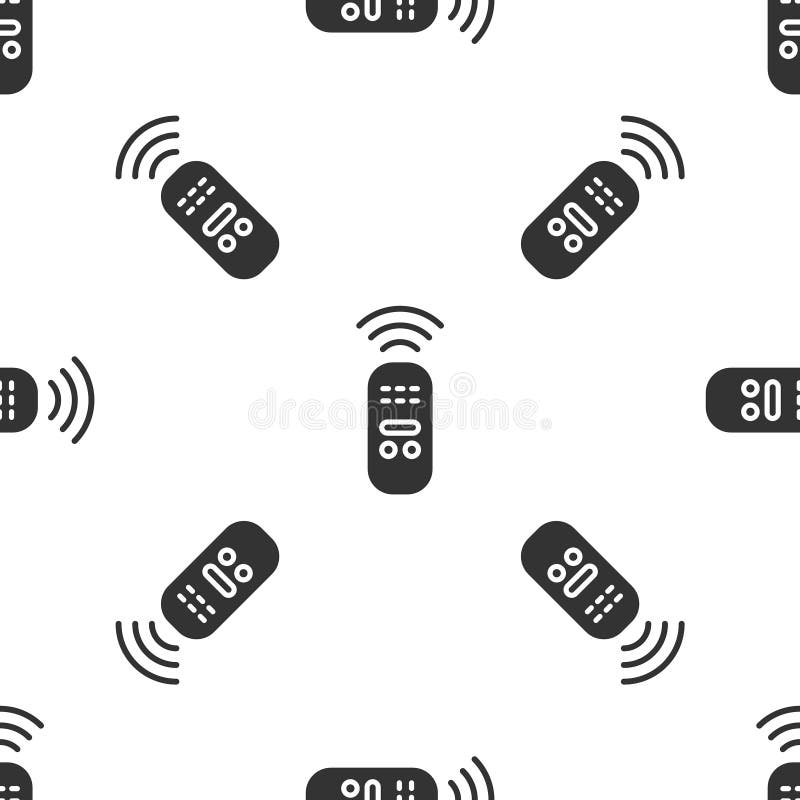 Grey Smart Remote Control System Icon Isolated Seamless Pattern on ...