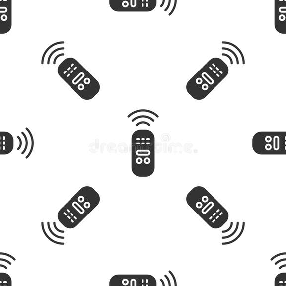 Grey Smart Remote Control System Icon Isolated Seamless Pattern on ...