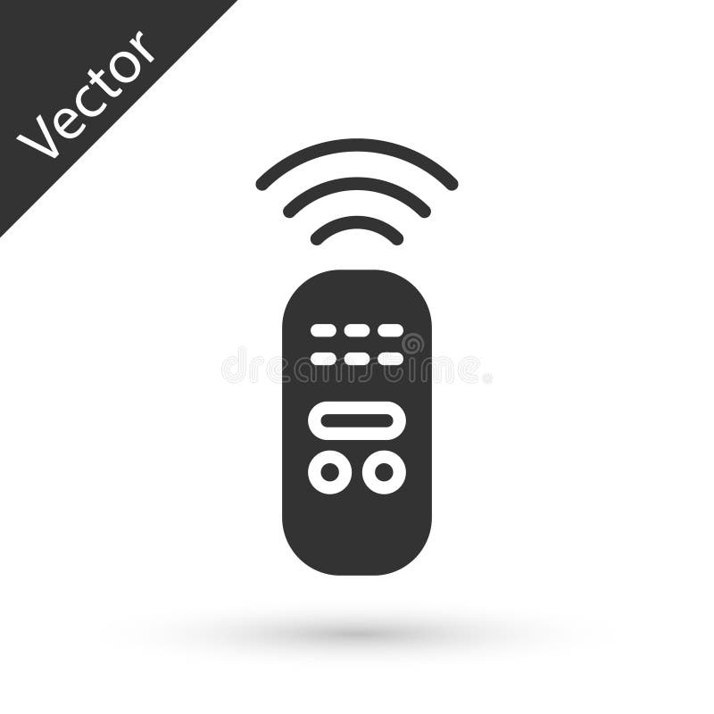 Grey Smart Remote Control System Icon Isolated on White Background ...