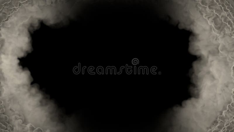Grey Smoke Frame Like Tunnel in Clouds, Isolated - Object 3D Rendering ...