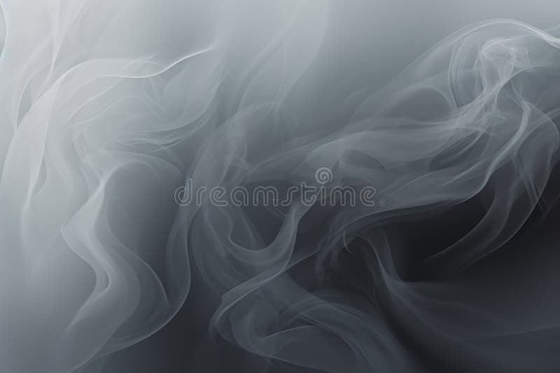 Grey Smoke Swirls Around Suspended in Space . GENERATIVE AI Stock ...