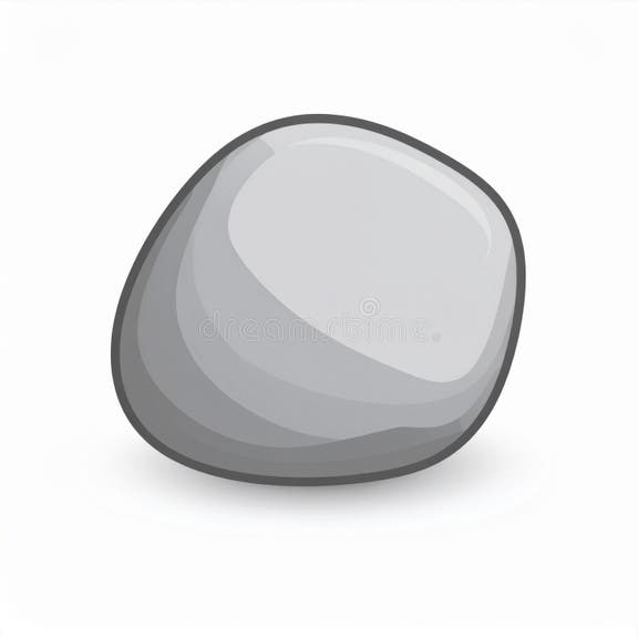 Grey Smooth Round Rock on White Background Stock Illustration ...