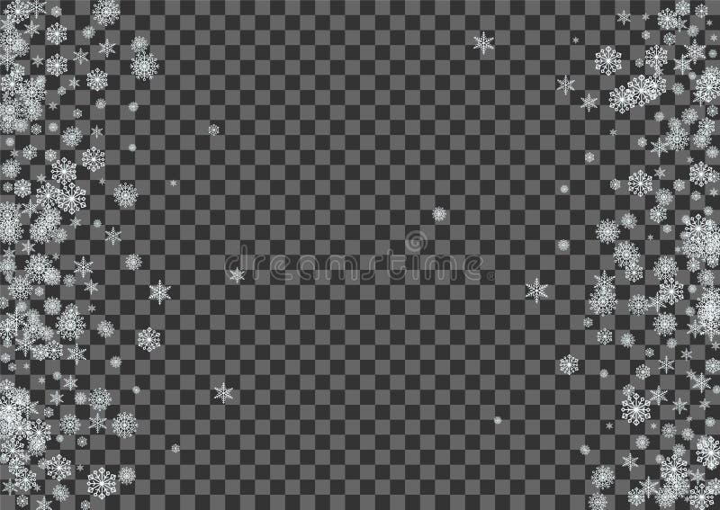 Grey Snowflake Background Vector Transparent. Confetti Random Pattern ...